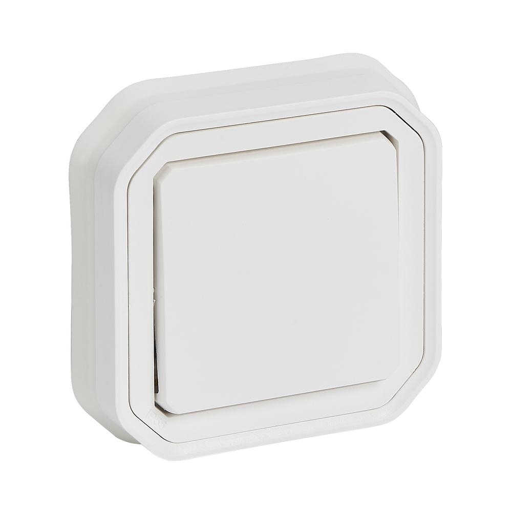 Девиаторен ключ 10А моноблок скрит монтаж със скоби IP55 Бял - Legrand ...